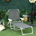 Outsunny Folding Chaise Lounge,Outdoor Sun Tanning Chair,4-Position ...