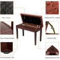 VINGLI Brown Duet Piano Bench, Padded Stool w/ Storage Compartment ...