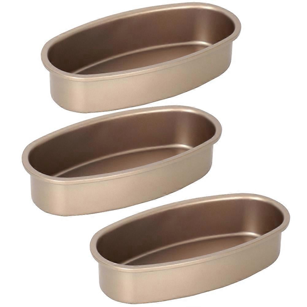 3 Pieces Non Stick Oval Shape Cake Pan Cheesecake Loaf Bread Mold ...