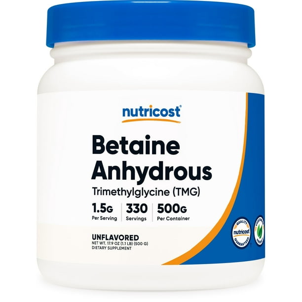 Suplemento Nutricost Betaína Trimetilglicina anhidra 500 g | Bodega ...
