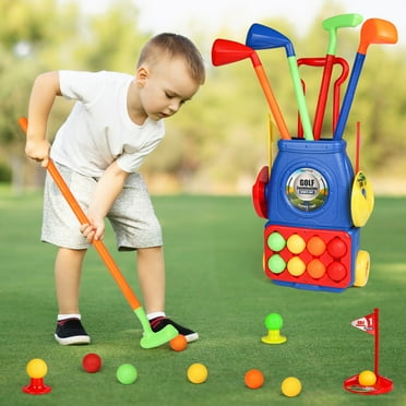 Franklin Sports Kids Plastic Golf Set - Adjustable Youth Clubs - Red ...