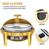 ROVSUN 9QT Gold Chafing Dishes for Buffet, Roll Top Chafing Dish Buffet ...