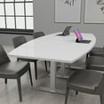 8 Ft Boat Conference Table with Metal T-Bases And Electrical Units ...