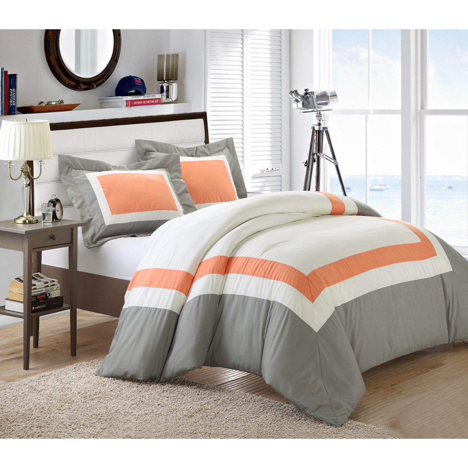 Normandy Yellow 3 Piece Block Duvet Cover & Shams Set Set - Walmart.com
