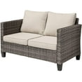 Ovios Outdoor Love Seat: All-Weather Wicker Rattan Exterior Couch with ...