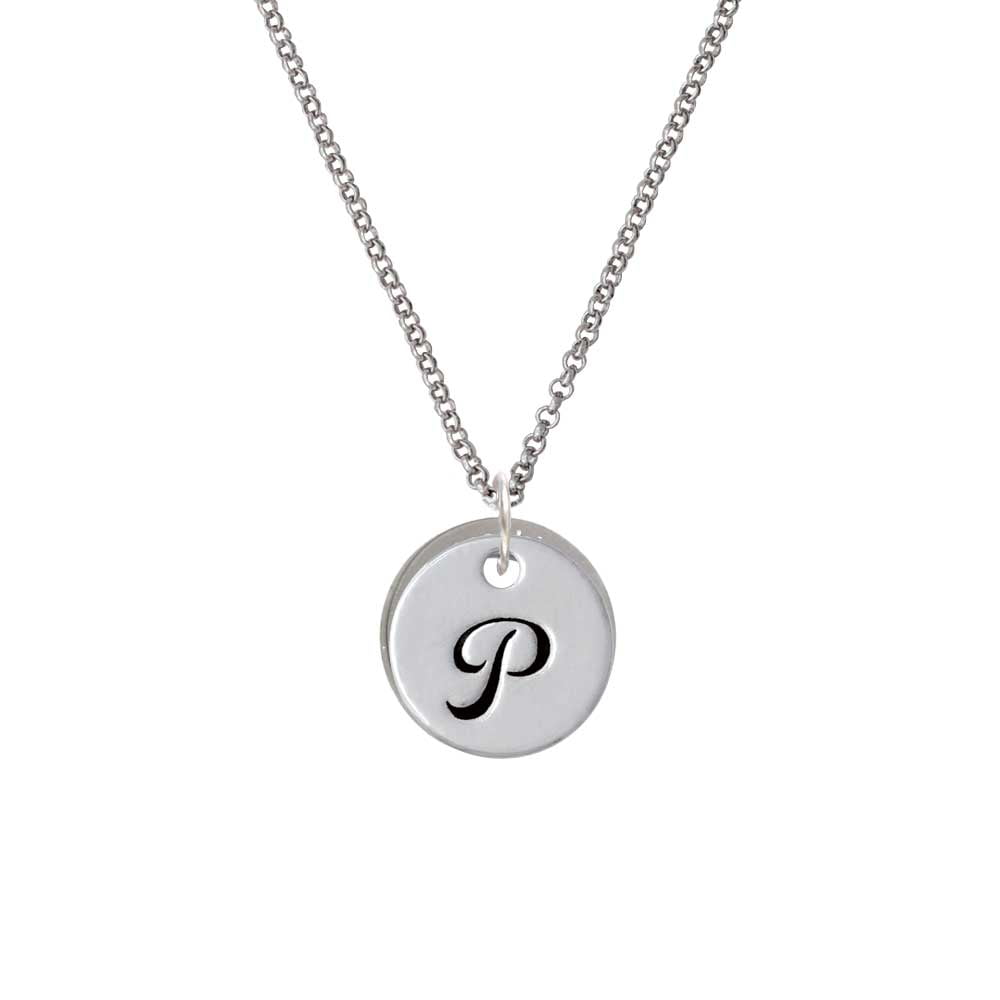 Silvertone Large Script Letter - P - 3/4'' Disc - Snowflakes are Kisses ...