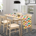 Colorful Plaid Checkered Table Runner Abstract Modern Geometric Rainbow ...