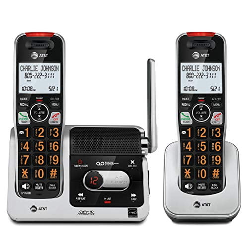 AT&T BL102-2 DECT 6.0 2-Handset Cordless Phone for Home with Answering ...