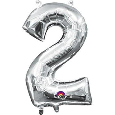Number 2 Balloon, 13.5", Silver - Walmart.com