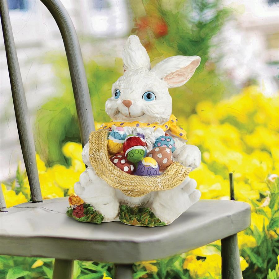 Design Toscano Mortimer the Bunny and his Easter Eggs Rabbit Statue ...