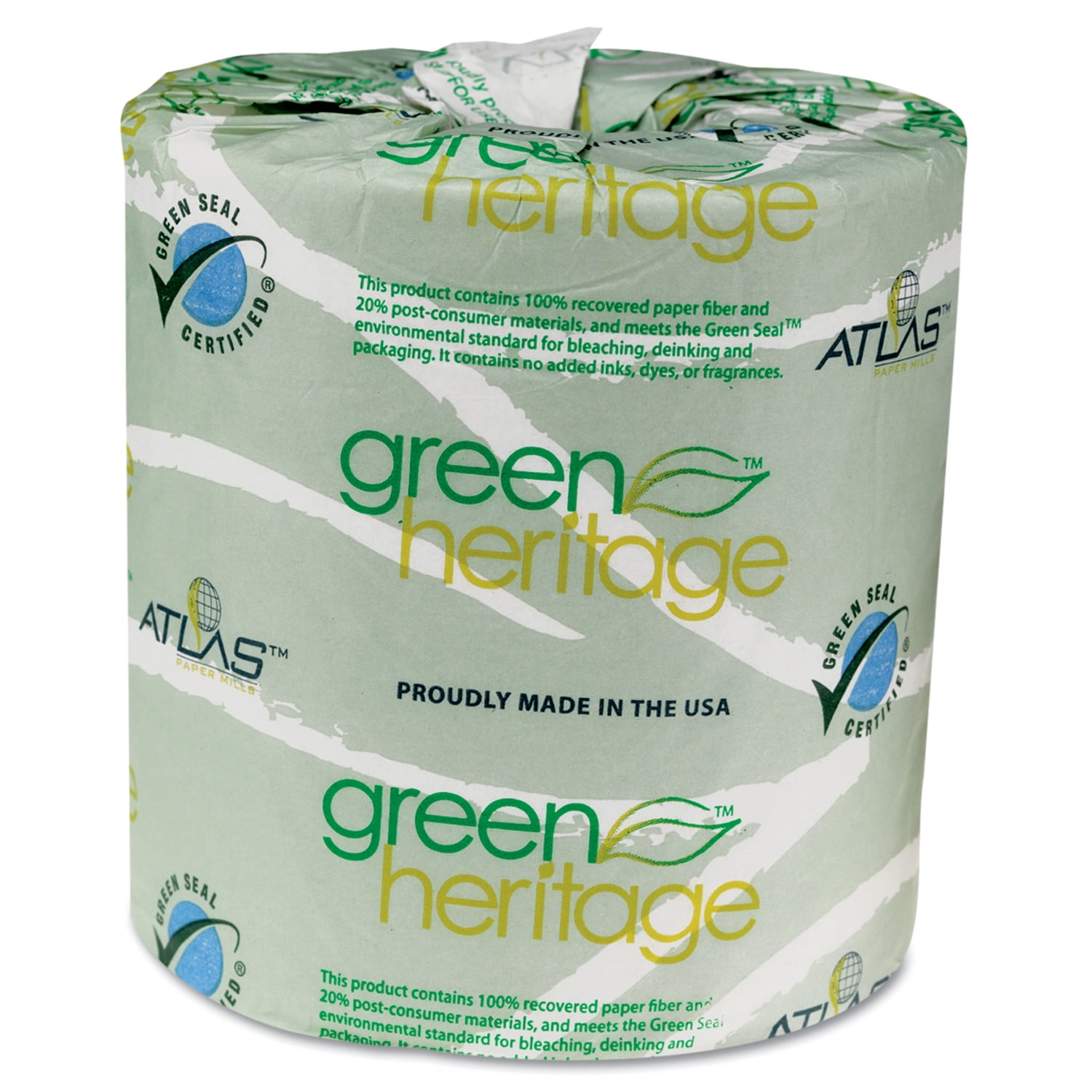 Atlas Paper Mills Green Heritage Toilet Tissue, 4 1/2 x 3 1/2 Sheets, 2 ...