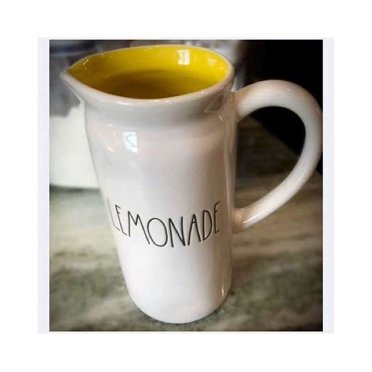 Rae Dunn LOVE POTION Ceramic Double-sided Pitcher 9" H Reverse side has ...