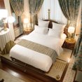 Bed Runner Yellow Stripes Bedding Scarves Soft Decorative Bed Flag ...