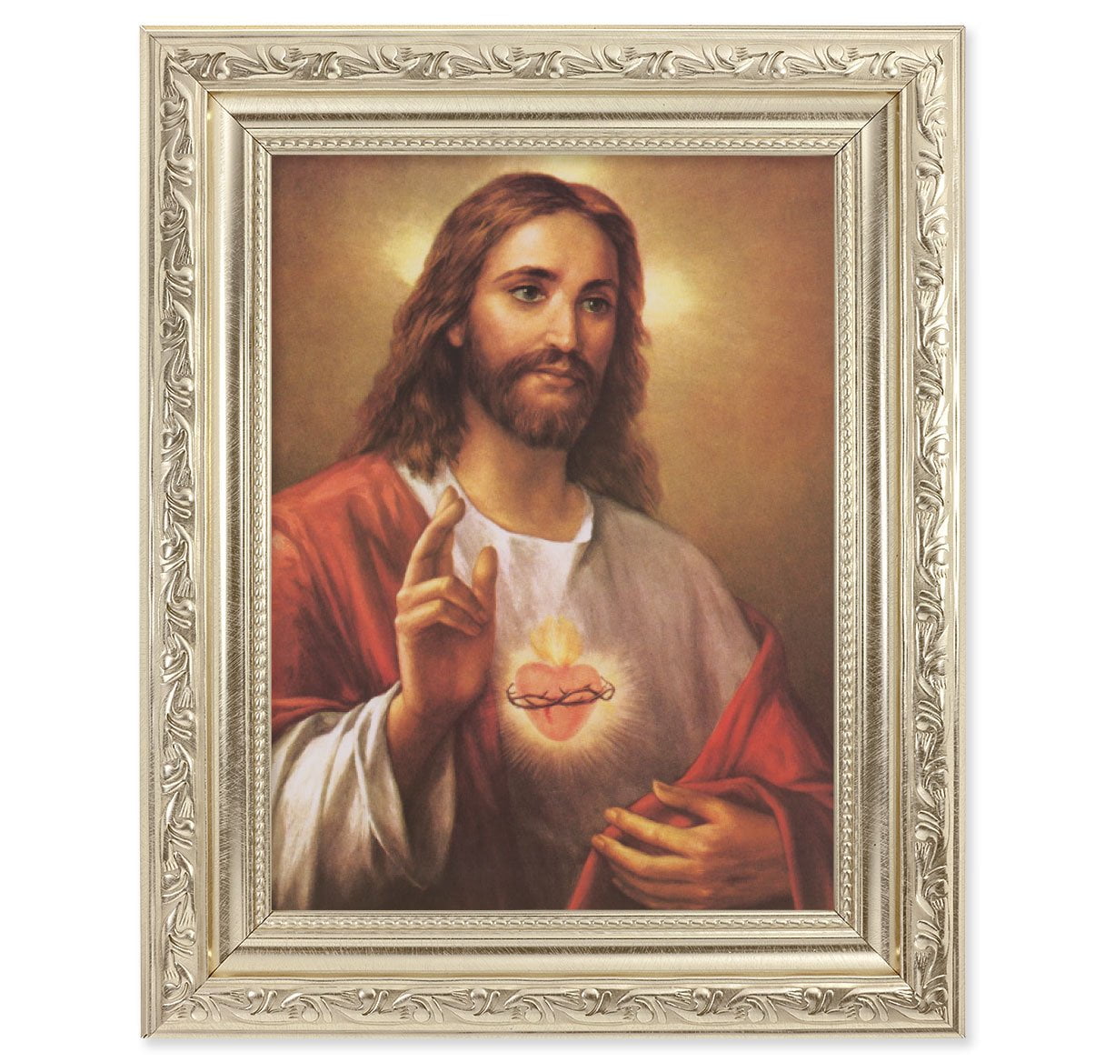 Sacred Heart of Jesus Picture Framed Wall Art Decor, Medium, Antique ...