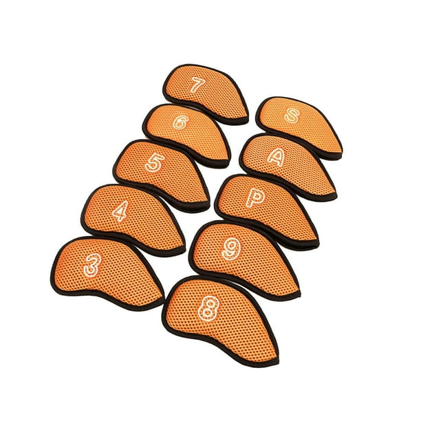 10Pcs/Pack Meshy Golf Iron Covers Set head covers club Iron Covers Set ...
