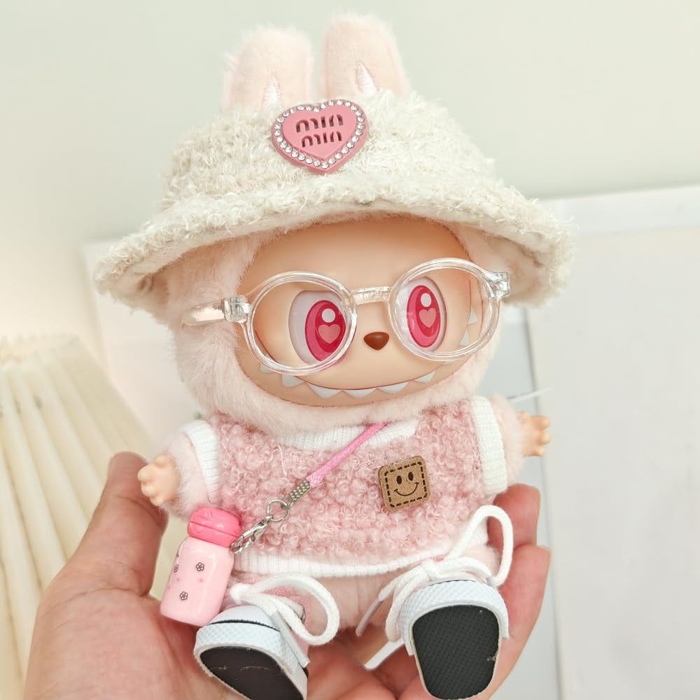 Clothes Set for Labubu Dolls 17cm w/ Hat, Camera, Glasses, Shoes ...