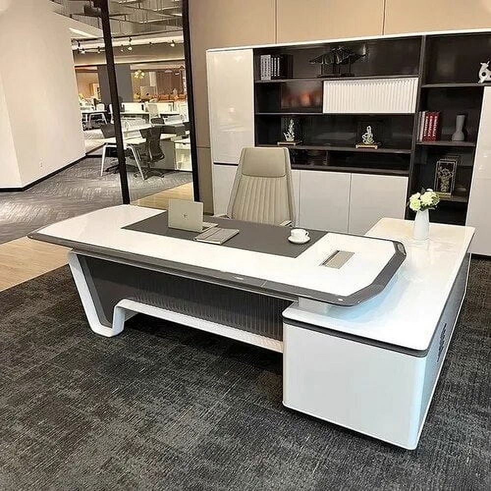 Reception Computer Desk Table Corner Executive Luxury Drawers Office ...