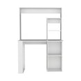 Ethel White Computer Desk with Shelves and Hutch -Workspace for Home ...