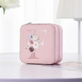 F Alphabet Jewelry Storage Box Pu Leather Letter Printed Earring Ring ...