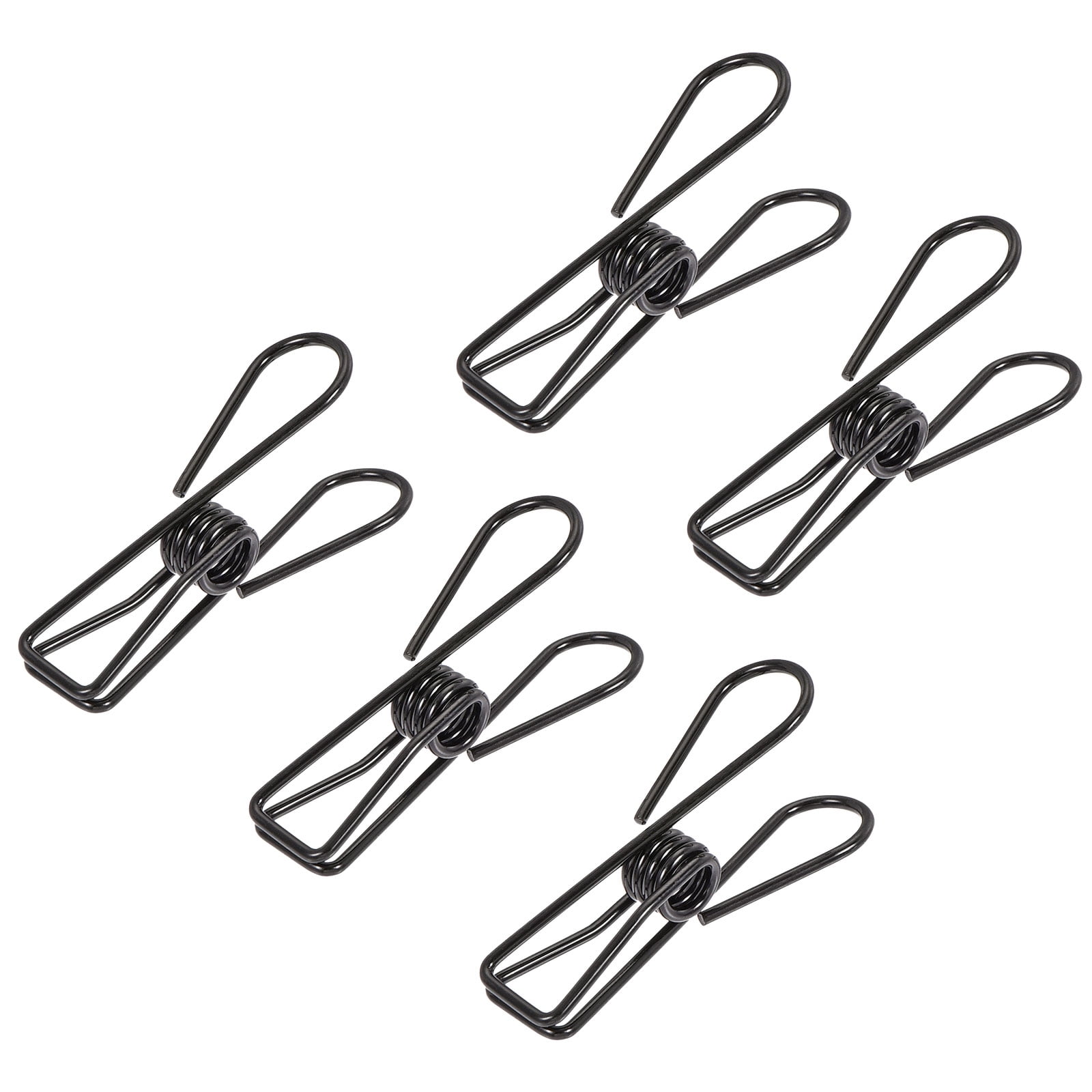 Uxcell 1" Small Metal Wire Clips Multi-Purpose Bag Clamps, Black 45 ...