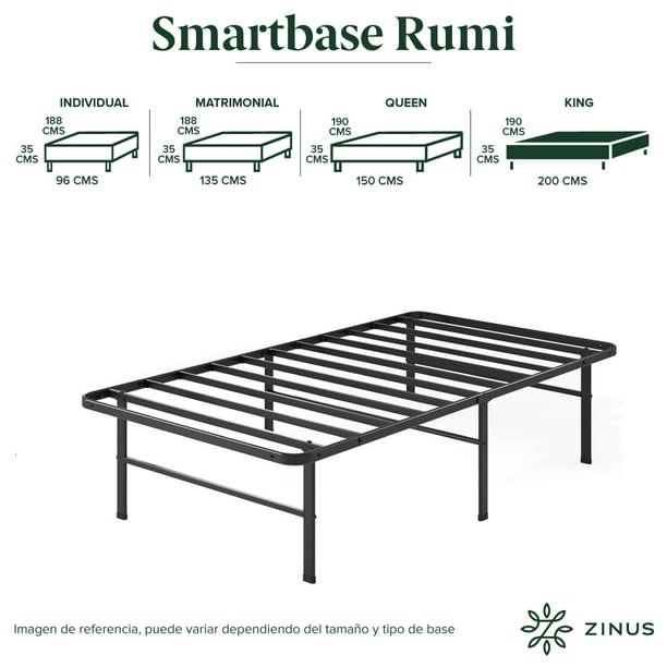 Base de Cama King Size Zinus Rumi De Montaje Fácil para todas las ...