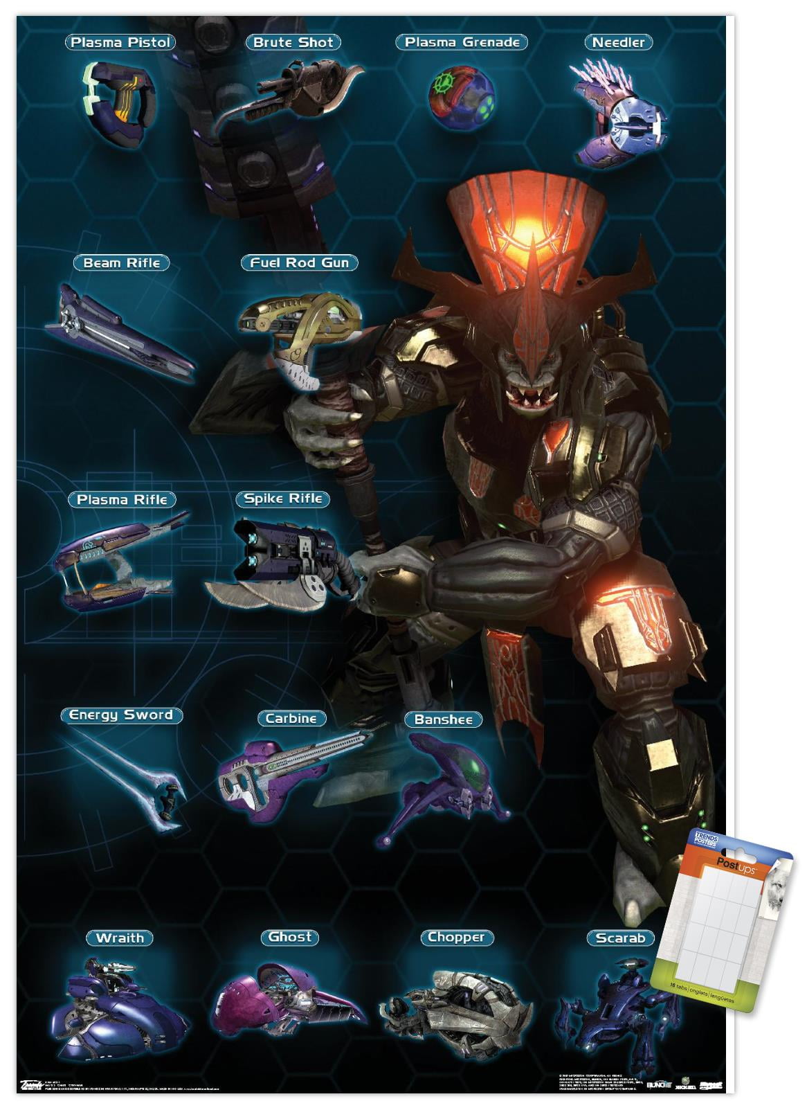 Halo 3 - Chart - Covenant Premium Poster and Poster Mount Bundle ...