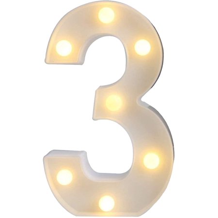 HISRFOCSP Decorative Led Light Up Number Letters, White Plastic Marquee ...