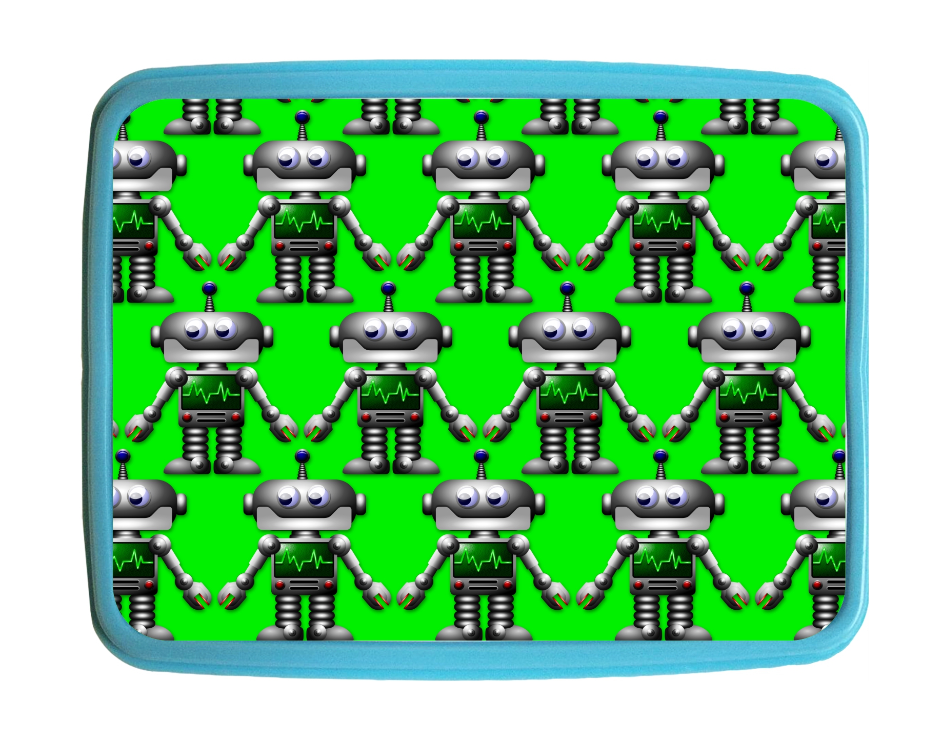 Robot Print Kids Bento Lunch Box with 3 Compartment Food Container ...