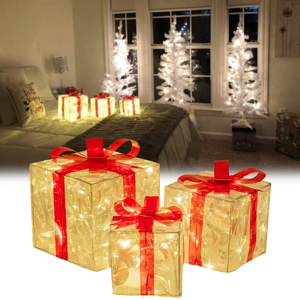 Click here for Estink Christmas Lighted Gift Boxes Set Of 3 Chris... prices