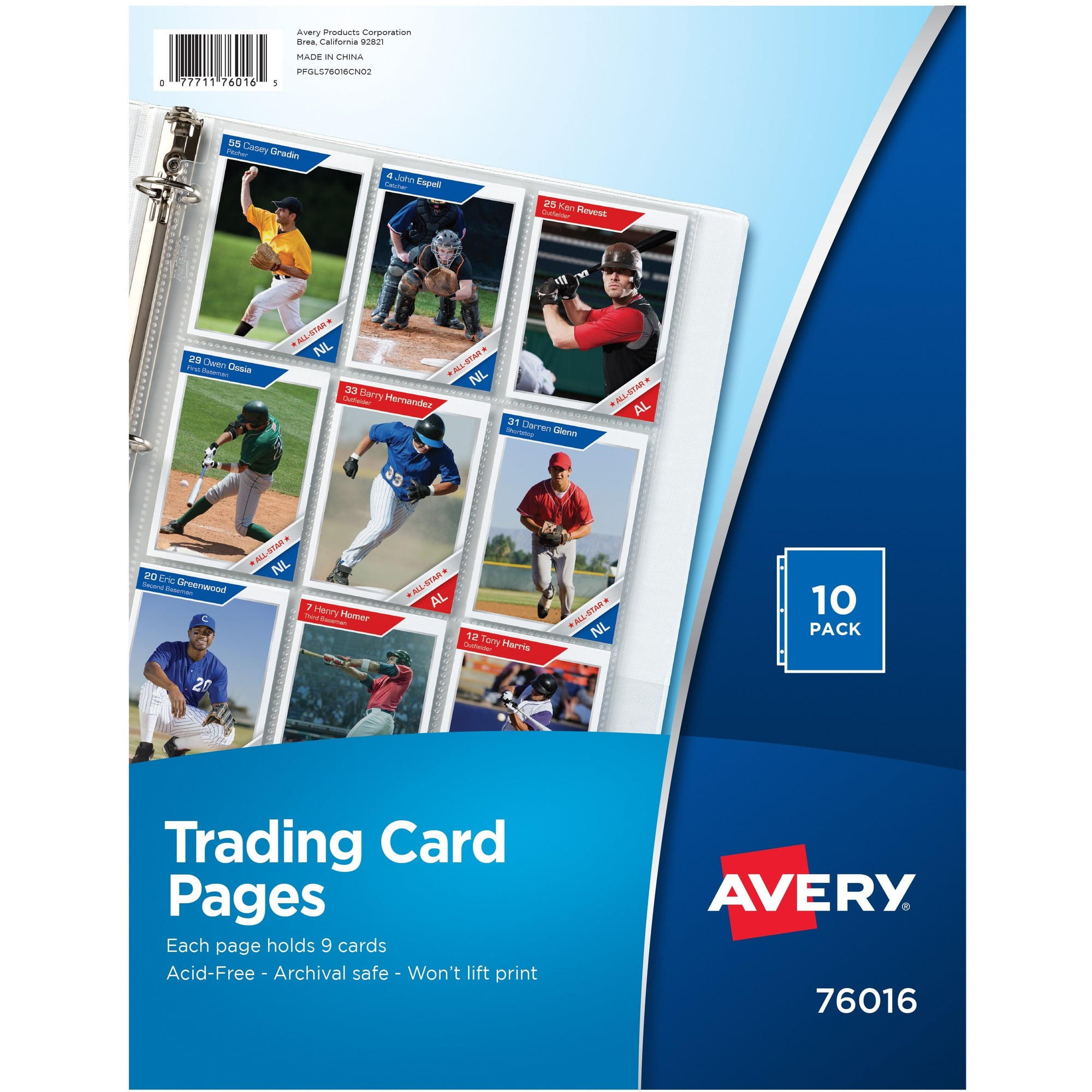 Avery® Trading Card Pages - 90 X Trading Card Capacity - 3 X Rings ...