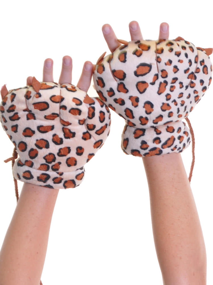 Angelina Cute Wild Animal Paws Plush Finger-less Mittens (1-Pack ...