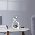 Ceramic Statue Figurine White and Silver Large Home Decor - Walmart.com