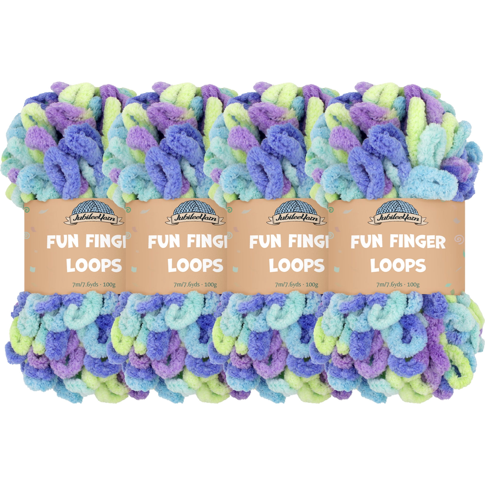 JubileeYarn Fun Finger Loops Yarn - Polyester Jumbo Loop Yarn - 100g ...