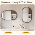 Oval Bathroom Mirror with Explosion Proof Tempered Glass, Rust Proof ...