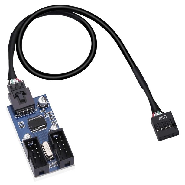 Maoww Motherboard USB 9pin Header Module Card Mainboard 1 to 2 ...