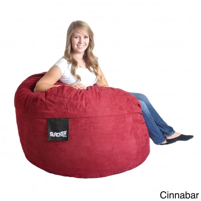 Slacker Sack Round Microfiber and Foam Bean Bag (4' round) Cinnabar Red ...
