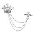 Men's Crown Brooch Lapel Pin Badge Hanging Chains Brooches Pin for ...
