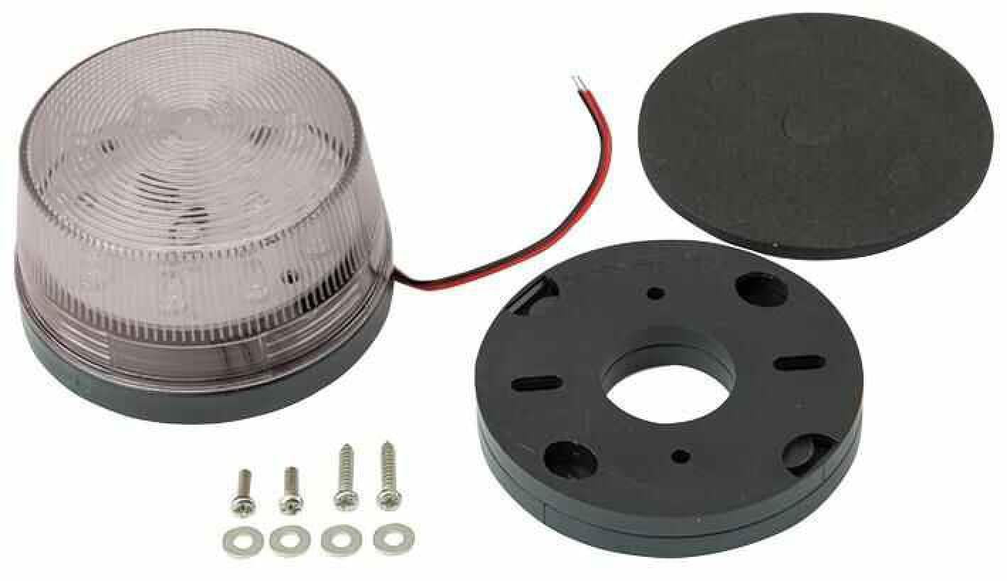 ELMDENE - Low Profile LED Beacon 12V DC Single Mount Transparent ...