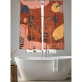 Bohemian Orange Arch Sun Rustic Texture Chiffon Sheer Curtains 72 ...