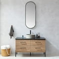 Vinnova Design Luarca 18x48 Oval Metal Wall Mirror, Brushed Black ...