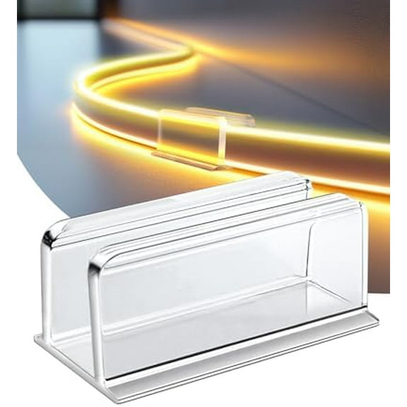 DELight 50pcs Clear PVC Wall Mounting Channels for LED Neon Flex Rope ...