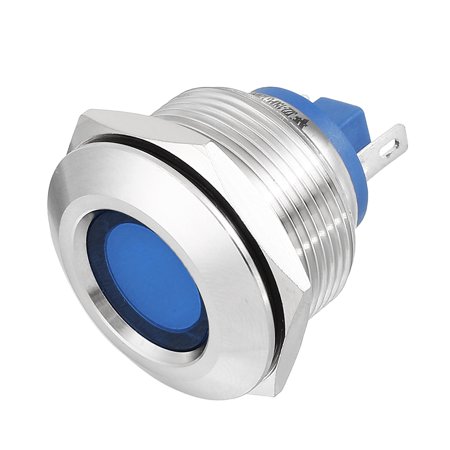J22-150P DC12V 22mm Thread Dia Metal Shell Concove Head Blue LED ...