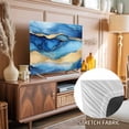 Blue Marble TV Dust Cover 32 Inch, Abstract Ocean Waves Gold Stripes ...
