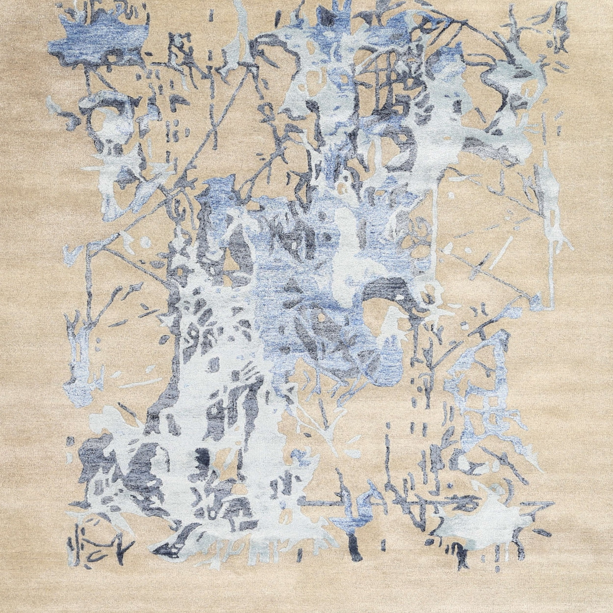 Ahgly Company Indoor Square Contemporary Sage Green Abstract Area Rugs ...