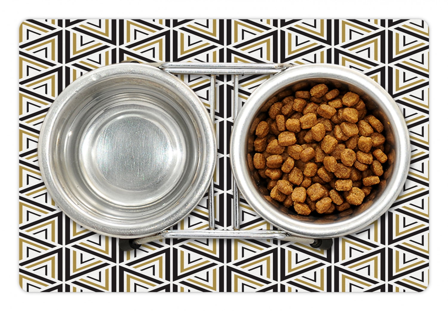 Geometric Pet Mat for Food and Water, Modern Art Triangle and Diamond ...