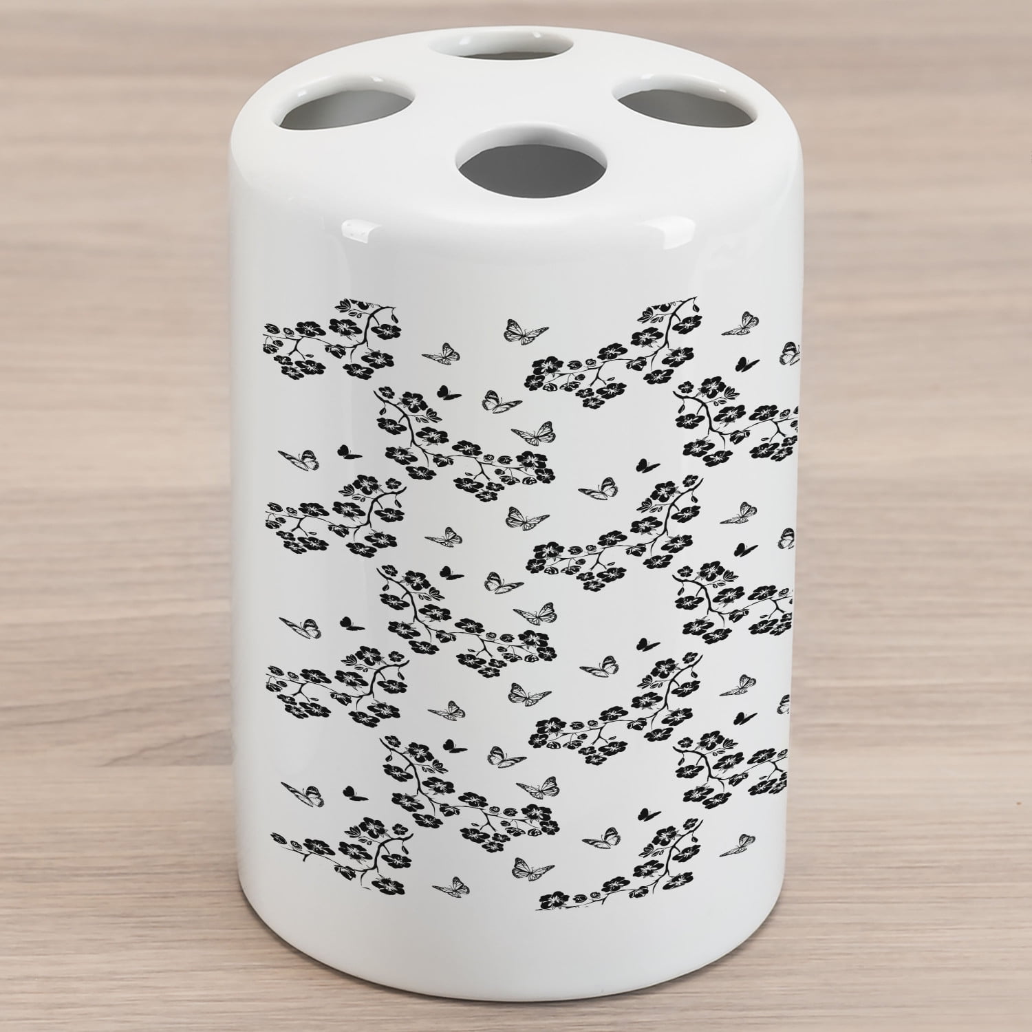 Butterfly Ceramic Toothbrush Holder, Japanese Inspired Monochrome ...