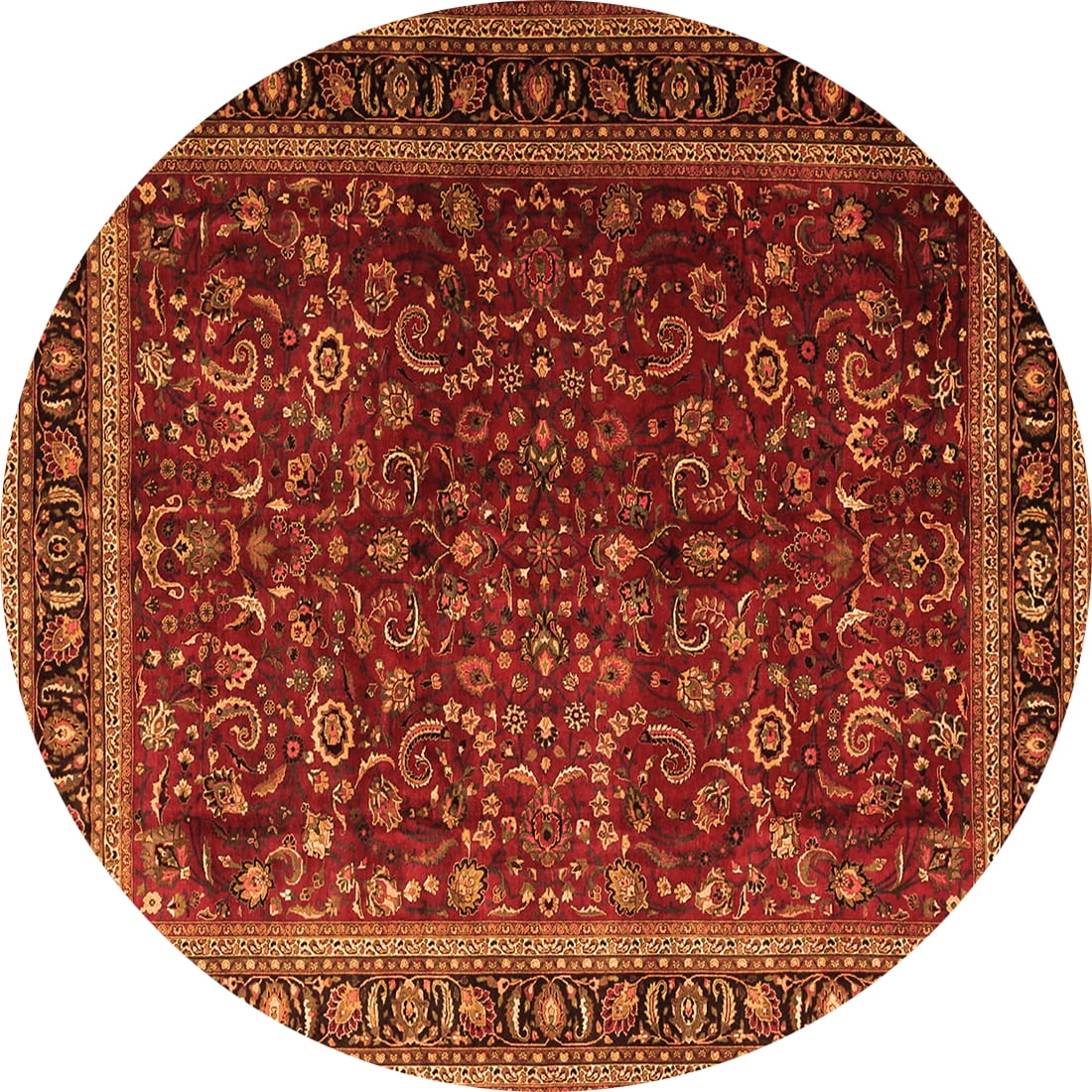 Ahgly Company Indoor Round Persian Orange Traditional Area Rugs, 8 ...