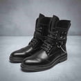 2026 New Men's Martin Boots Vintage British Style Belt Buckle High-top ...