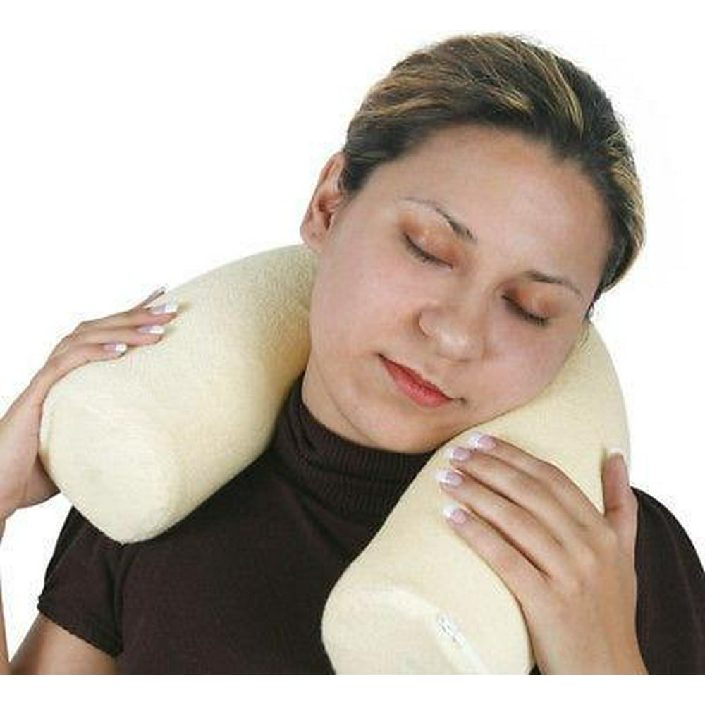 Round Tube Roll Adjustable Memory Foam Twist Neck Sleep Support Pillow ...