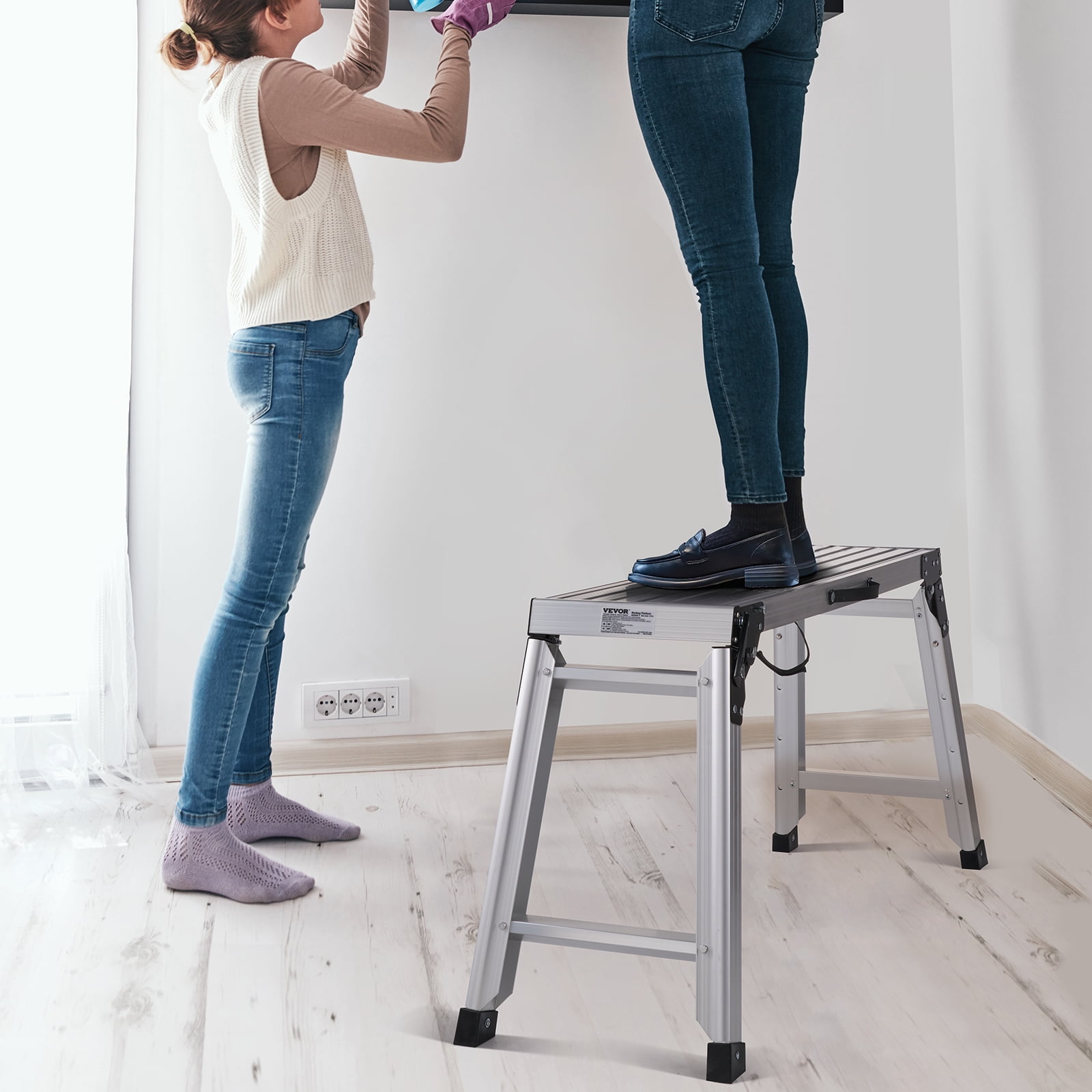 BENTISM Aluminum Folding Work Platform Non-slip Bench 330 lbs ...